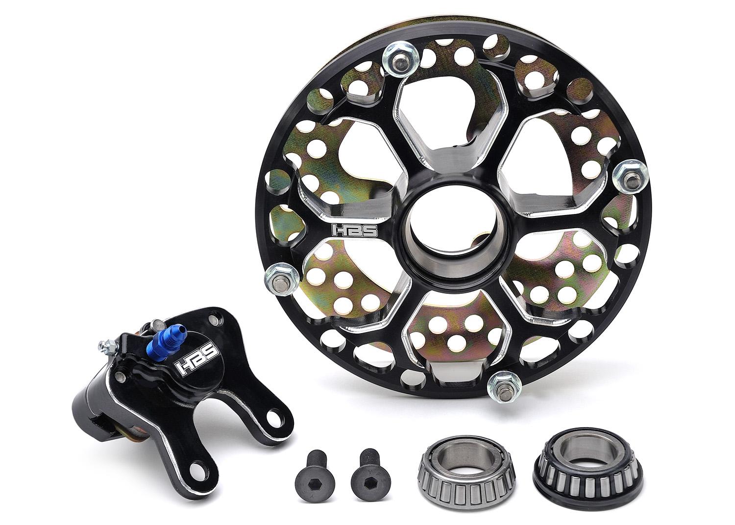 HBS Left Front Brake Assembly, with HBS Center for Deluxe Spindle