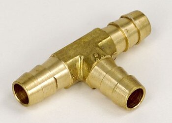 3/8" Brass Barbed T Fitting