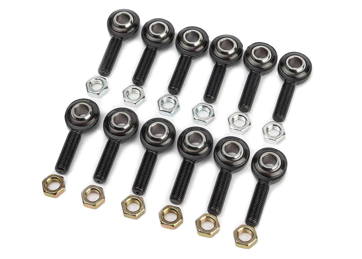 1/2" Male Rod End 6-Pack, Black