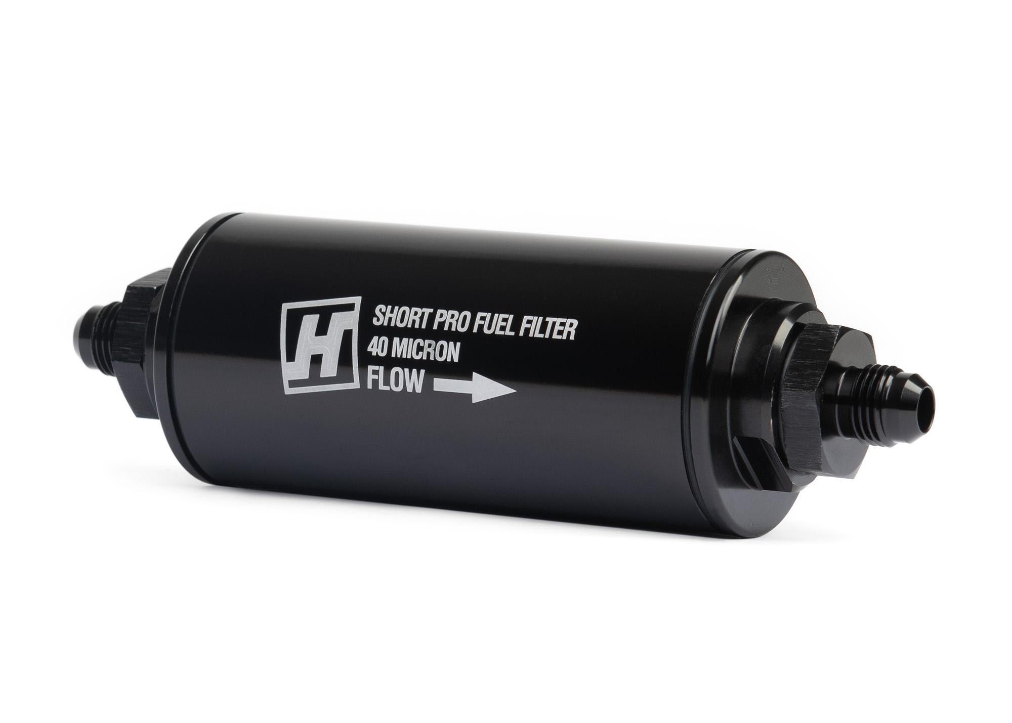 40 Micron Short Pro Fuel Filter -6AN, Methanol Compatible